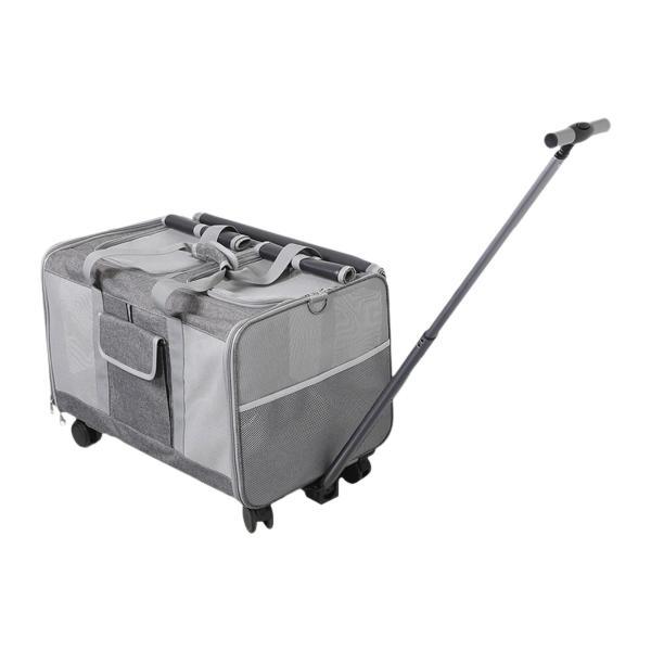 説明:[デザイン]: キャットキャリアは2つのコンパートメント設計で.2匹の子猫または子犬を収容でき.便利で実用的です. [素材]: 600D 布素材で作られた.車輪付きペット旅行キャリアは傷に強いです. [用途]: 猫用旅行キャリアは.旅...