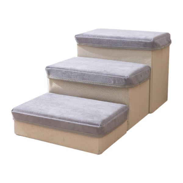 説明:[犬用スロープ]: 当社の3段ペット用スロープ犬用階段は.子犬.足の短い犬.高齢のペット向けに幅広のステップを備えており.緩やかな傾斜のデザインで上り下りが簡単です. [フェイクリネン素材]: 犬用階段はフェイクリネン製で.摩耗.傷....