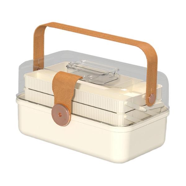 説明:[3層デザイン]: この薬品収納ボックスは3層の層とコンパートメントを備えた大容量が特徴で.工具箱.化粧箱.文房具箱に最適です[ポータブルで便利]: 快適なハンドルが装備されており.これはボックスは持ち運びが簡単で.家庭用と屋外の緊急...