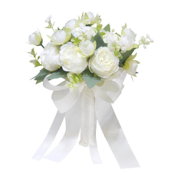 仕様:素材: シルクフラワーサイズチャート:15cmx20cm/5.91インチx7.87インチパッケージに含まれるもの:ウェディングブーケ1個...