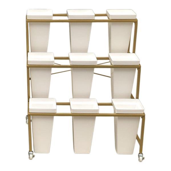 説明:[省スペース]: この屋内用フラワーディスプレイスタンドは.バルコニーやリビングルームに複数の鉢植えの花を飾るのに十分なスペースを提供するように設計されています. [多層]: 3段のラダープラントシェルフは.複数の植木鉢を収容でき.9...