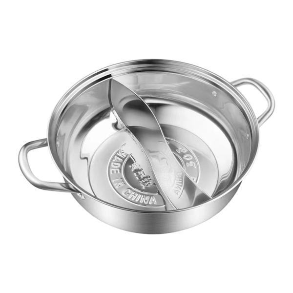 説明: [2つの味]: 革新的な仕切り付きしゃぶしゃぶ鍋のデザインで.2つの異なる味を一度に楽しめます.鍋料理の際のさまざまな味の好みを満たすのに最適です. [プレミアム素材]: プレミアム304厚手ステンレススチールで作られたこのしゃぶし...