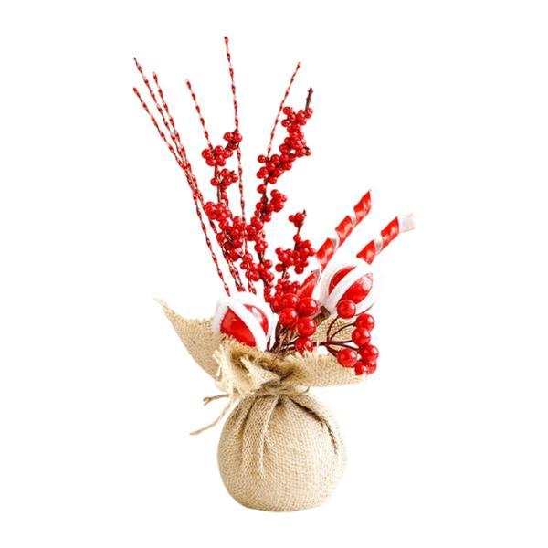 説明: [素材]: 卓上人工クリスマスツリーはプラスチックフォームリネン素材で作られており.高さ30cm/11.81インチで美しく魅力的です. [クリスマスオーナメント]: ミニクリスマスツリーテーブルデコレーション.本物のような赤いベリー...