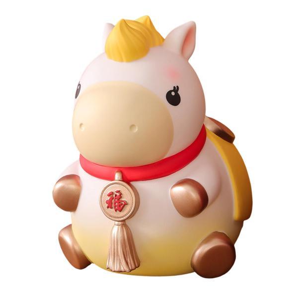 説明:[鮮やかなスタイル]: かわいい漫画の馬の像は.細かい細工と鮮やかなディテールを備え.面白くて創造的で.家庭やオフィスの装飾に最適で.暖かい雰囲気を添えます. [多機能]: 繊細な装飾彫刻であるだけでなく.貯金箱としても使えます.大き...