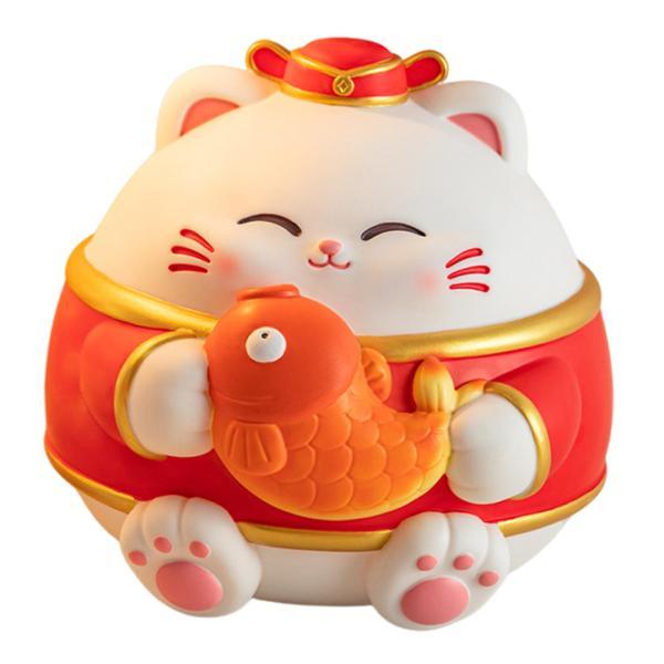 説明:[鮮やかなスタイル]: かわいい漫画の招き猫の像は.細かい細工と鮮やかなディテールを備え.面白くて創造的で.家庭やオフィスの装飾に最適で.暖かい雰囲気を添えます. [多機能]: 繊細な装飾彫刻であるだけでなく.貯金箱としても使えます....