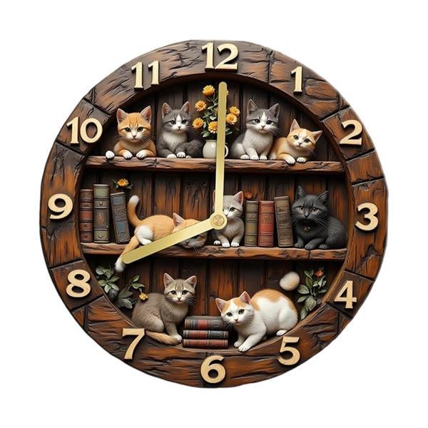 説明:[ヴィンテージチャーム]この壁掛け時計はクラシックなアメリカンレトロデザインが特徴で.本棚と遊び心のある猫の要素が融合し.どんなお部屋にも温かみのある芸術的な雰囲気を作り出します. [クリエイティブなアクセント]愛らしい猫のフィギュア...
