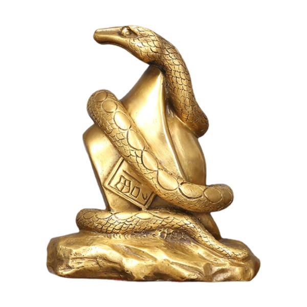 説明: [象徴]金塊に巻き付いた真鍮の蛇は.繁栄.キャリアアップ.富.幸運を象徴しており.成功を求める人にとって理想的なアイテムです. [卓上装飾品]: 蛇の置物はお部屋に飾ることができ.写真撮影の小道具としても最適です. [素材]: 蛇の...