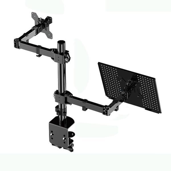説明: [汎用性]10インチ-32インチのLED/LCDモニターやノートパソコンに適したこのダブルアームマウントは.最大10kgまで支えることができ.柔軟な設置オプションのために取り外し可能なノートパソコン用トレイを備えています. [人間工...