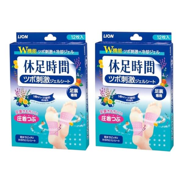 「商品情報」商品の説明商品の説明 休足時間 ツボ刺激ジェルシート 12枚(4枚×3袋) ×2箱セット安全警告肌質に合わない場合は使用をお控えください。「主な仕様」ラベンダー油・セージ油・ローズマリー油・レモン油・オレンジ油（香料）、ポリソル...