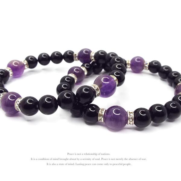 【2000円以上ご購入でネコポス送料・無料キャンペーン中】シンプルなデザインだからペアブレスレットとしておススメ☆2人で達成したい目標がある2人の夢があるそんな2人にオススメのパワーストーンペアブレスレット♪ペアブレスレットは記念日誕生日ク...