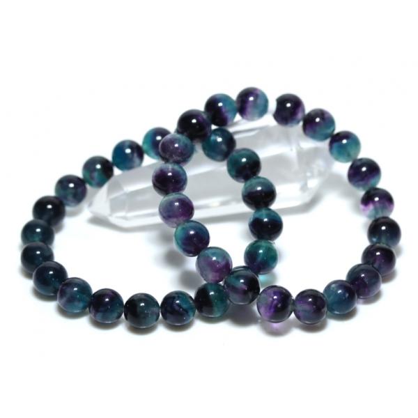 高品質 天然石 ブレスレット カラーチェンジフローライト (約10.5〜11mm) パワーストーン