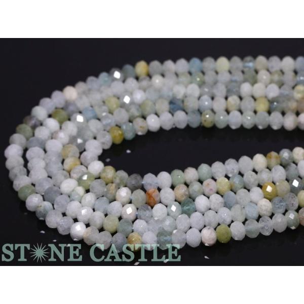 天然石 ビーズ アクセサリー カットビーズ アクアマリン ボタンカット (約5x6mm) パワーストーン