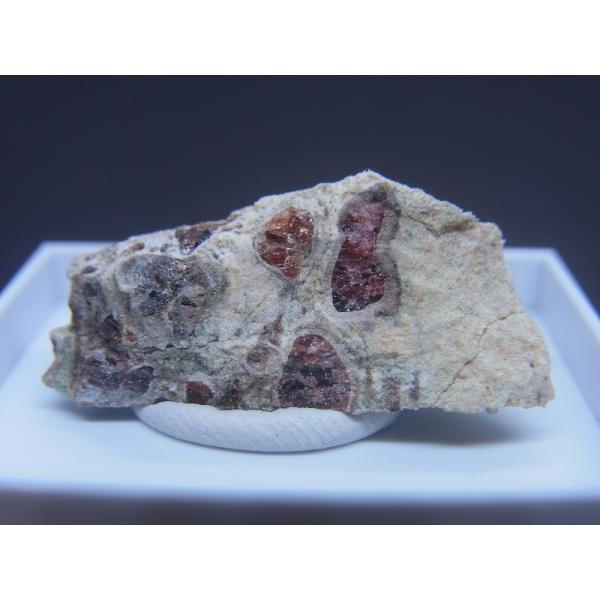 クロム透輝石中の苦礬柘榴石（パイロープガーネット）Pyrope GarnetLOC. Wanzenau Gars am Kamp Horn District Austriaサイズ：約2.7×1.0×1.2ｃｍ緑色の部分はクロムダイオプサイド...