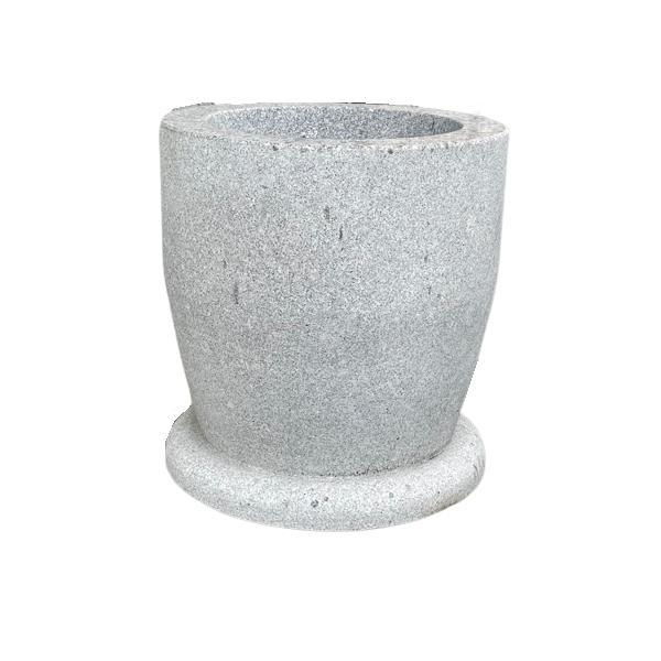 白御影石製寸法　Φ約60cm　Ｈ64cm推定重量５００ｋｇきねは付いていません。石製なので、半永久的！メダカの飼育や金魚鉢にもいかがですか？西濃運輸(代金引換不可)にて発送します。ドライバーさんには荷下ろしができない為、リフトや重機で降ろせ...