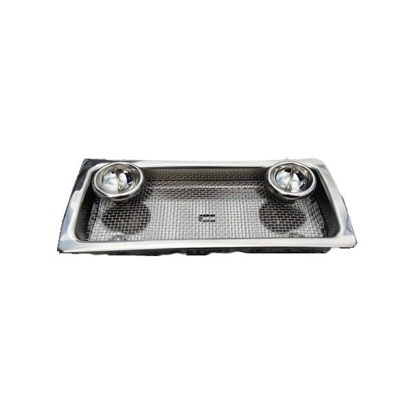 一般的なステンレス線香皿にローソク立が付きました。サイズ　約190×88×25香炉の中で、線香とローソクが置ける便利なタイプです。線香皿 横置き お墓用 ステンレス製 線香立て 仏具 灰を使わない