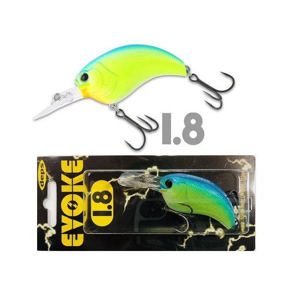 ■EVOKE1.8　LENGTH：55mm　WEIGHT：11.5g『釣りの効率を上げる“道具”でなくてはならない』というコンセプトから生まれた対ヘビーカバークランクベイトです。 カバー回避後にあえてヒラを打たせず、すぐに起き上がる直進性の...