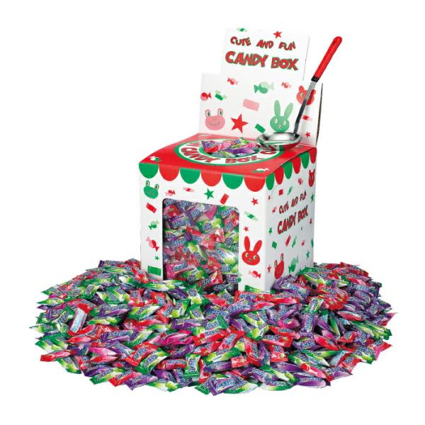 子どもに大人気のイベントセット！1回で約5個すくえます。【サイズ】箱：25×25×30cm口径：9.7cm【素材】抽選箱：紙【セット内容】森永ハイチュウ×約380個 ソフトキャンディ×約120個 お持ち帰り用袋×100枚 抽選箱・すくいどり...