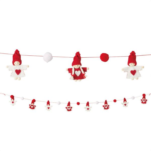 かわいいモチーフがいっぱい！フェルトのクリスマスガーランド。【サイズ】D3×H10×L136cm【素材】木・ニット・フェルト【特記事項】取り付けの際は、設置場所の強度にご注意いただき、針金・結束バンドなどでしっかりと固定してください。【検索...