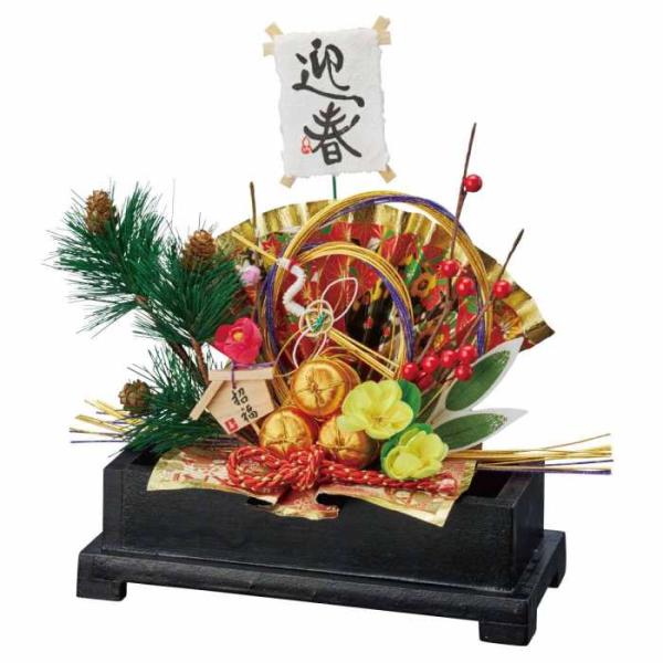 おめでたい迎春飾りでお店を晴れやかなムードに。【サイズ】W20×D9×H24.5cm【素材】ポリプロピレン・紙・発泡スチロール・天然素材【検索キーワード】送料無料 正月飾り 装飾 玄関 置き物