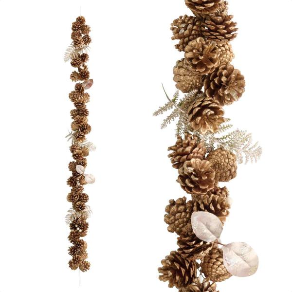 天然素材をアレンジしたナチュラルガーランド。壁面や窓辺をはじめ、ディスプレイに大活躍します。●素材／天然素材・プラスチック●サイズ／長さ140cm●重量／0.9kg●特記事項／両端取付用ひも付き