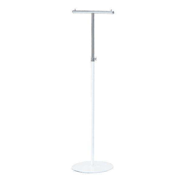 T字ハンガーの超お買い得品です。●素材／スチール製 クロームメッキ・粉体塗装●サイズ／幅40×奥行35×高さ101〜171cm  ベース：直径35cm ハンガー部：L40cm ハンガーパイプ：直径22.2mm 外パイプ：直径25.4mm●重...