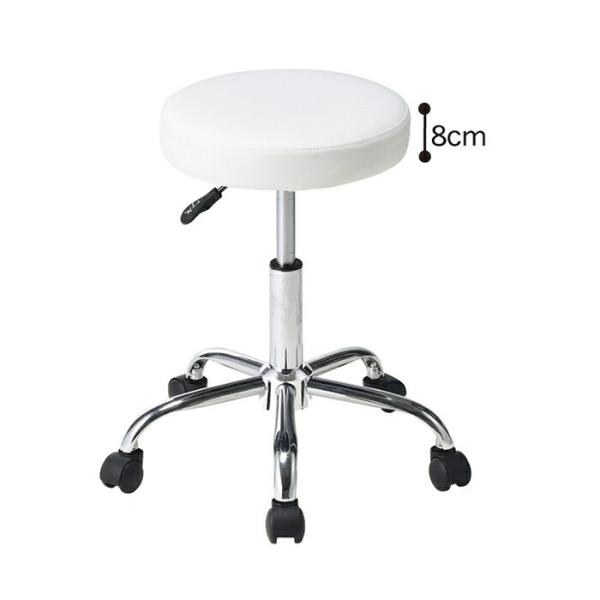 座り心地にこだわった座厚タイプです。●素材／張地：合成皮革 中芯：ウレタンフォーム 脚部：スチール製 クロームメッキ●サイズ／幅49×奥行49×高さ48〜60cm  座面：直径37cm●重量／4.5kg●組立について／お客様組立●特記事項／...