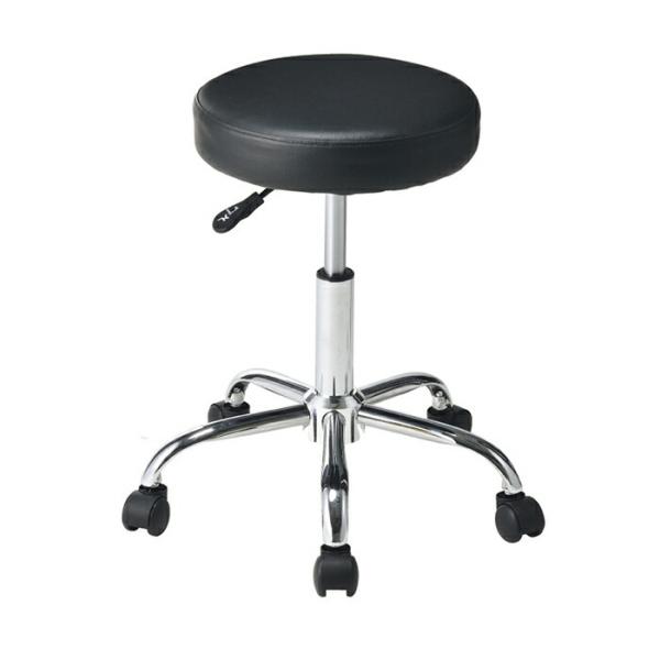 座り心地にこだわった座厚タイプです。●素材／張地：合成皮革 中芯：ウレタンフォーム 脚部：スチール製 クロームメッキ●サイズ／幅49×奥行49×高さ48〜60cm  座面：直径37cm●重量／4.5kg●組立について／お客様組立●特記事項／...