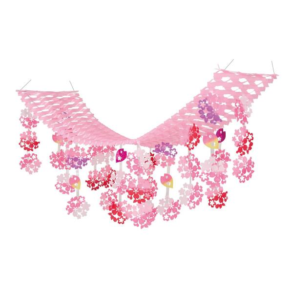 桜のモチーフがたくさんついたプリーツハンガーです。天井から吊るすだけで簡単に春らしい店舗ディスプレイに！満開の桜装飾でお花見気分アップ！春の訪れを感じさせる桜装飾で、海外からお越しのお客様にも日本の風情を感じるおもてなしを。●素材／ポリプロ...