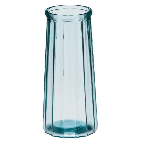 いろんな花に合わせやすいシンプルなガラスの花瓶です。ミモザやチューリップなど春の造花を挿して春らしい店舗ディスプレイに。●素材／ガラス●サイズ／直径11×高さ24cm 口径：9cm●特記事項／※ガラスは手作りのため、サイズや厚みが異なったり...