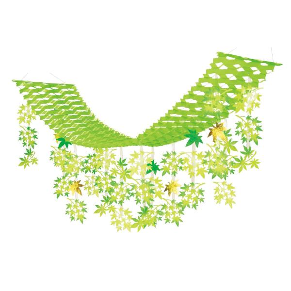 春の店内装飾におすすめの新緑モチーフの天井飾りです。天井から吊るすだけで簡単に春らしい店内装飾に。空間を華やかに彩り、店内を明るい雰囲気に。●素材／ポリプロピレン・不織布・紙・塩化ビニル●サイズ／幅45×高さ45×長さ180cm●特記事項／...