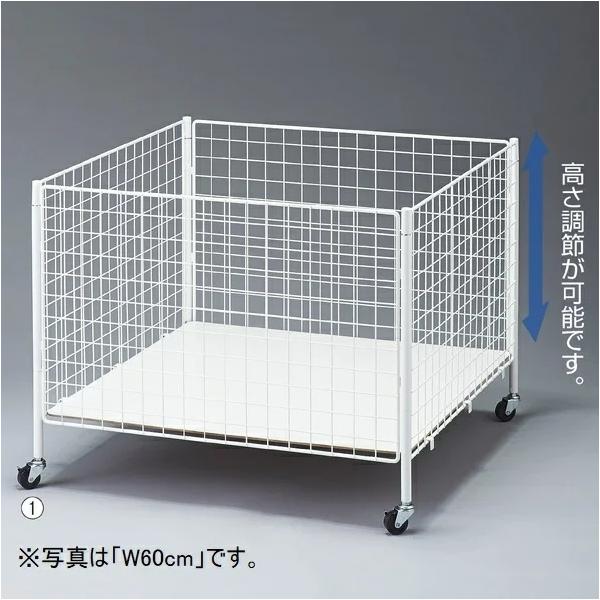 ■■商品特徴■■深型のネットワゴンです。クッションなどの大型商品に適しています。●サイズ／W90×D90×H70cm カゴの深さ：最大58cm ネットピッチ：5cm 線材：カゴ直径3mm 脚部・枠部分直径8mm 折りたたみ時寸法：W180×...