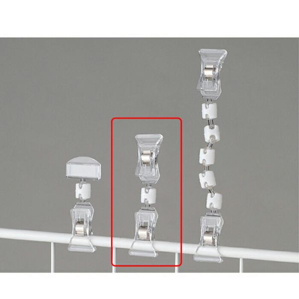 ●サイズ／H9.4cm クリップ幅：2.2cm ●素材／樹脂 ●その他仕様／直径10mmまでの線材に対応しています。 5mm厚までのポップをご使用いただけます。