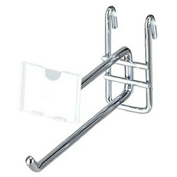 サイドネットなどスペースの狭い場所での陳列に最適です。【サイズ】フック部：直径6mm 有効寸法：L14.5cm【素材】スチール製 クロームメッキ【その他仕様】耐荷重:2kg【特記事項】カードホルダー別売【検索キーワード】陳列用 フック 吊り...