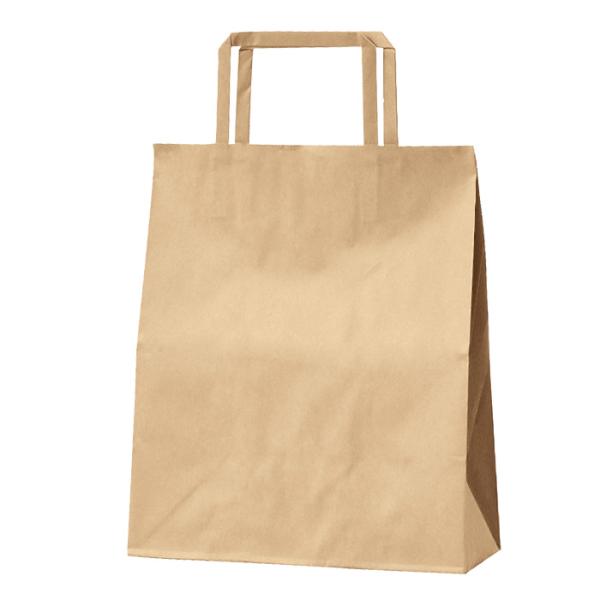 究極プライス！！ 大人気の平ひもタイプをお求めやすい価格で。●サイズ／幅20×奥行9×高さ24cm 厚み：80g／平方メートル ●素材／未晒クラフト紙 持ち手：平ひも