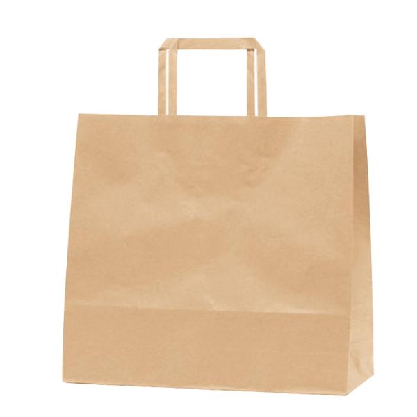 究極プライス！！ 大人気の平ひもタイプをお求めやすい価格で。●サイズ／幅26×奥行10×高さ24cm 厚み：80g／平方メートル ●素材／未晒クラフト紙 持ち手：平ひも