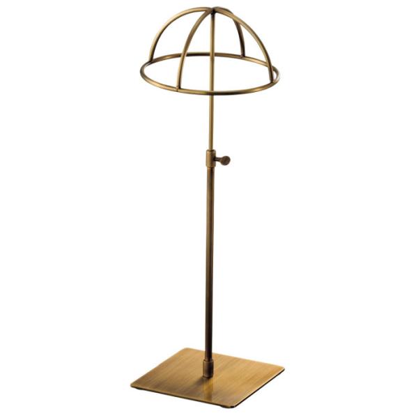 シンプルなデザインとローコストで人気の帽子掛け。【サイズ】W15×D15×H35.5〜56cmベース：13×13cm ヘッド：直径15cm【素材】スチール製 アンティークゴールドメッキ【特記事項】※アンティークゴールドメッキは色の出方に多少...