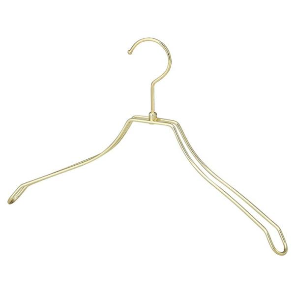 シンプルなフォルムで、大人気のスチール製ハンガー。【サイズ】肩厚3cm　直径4mm【素材】スチール製 ゴールドメッキ【特記事項】※フックは回転します。※色移りの原因になりますので、湿った服を掛けたり、スチームアイロンのご使用はおやめください...