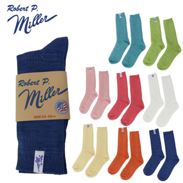 【ブランド】ロバートピーミラー　Robert P. Miller【サイズ】レディース　23〜25cm【仕様】クルー丈【材質】ポリエステル・綿・その他【特徴】Robert P. Millerのリブクルー丈ソックスは、ロゴタグがさりげなくアクセ...