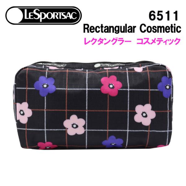 【ブランド】Lesportsac レスポートサック【サイズ】・横：約16cm・縦：約9cm・マチ：約5cm※1cm程度の誤差は生じます。【カラー】6511-HA75-FLORAL_PLAID【仕様】・メイン開閉/ファスナー・内部：オープンポ...