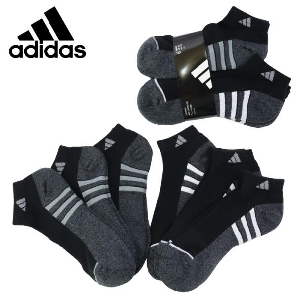 【ブランド】アディダス/adidas【サイズ】25〜28cm【素材】アクリル：73％ ポリエステル：24％ その他：3％【仕様】ショート丈　こちらは6足組です【特徴】ソックス内でのムレを軽減するため、通気性・吸汗性・速乾性に優れたclima...