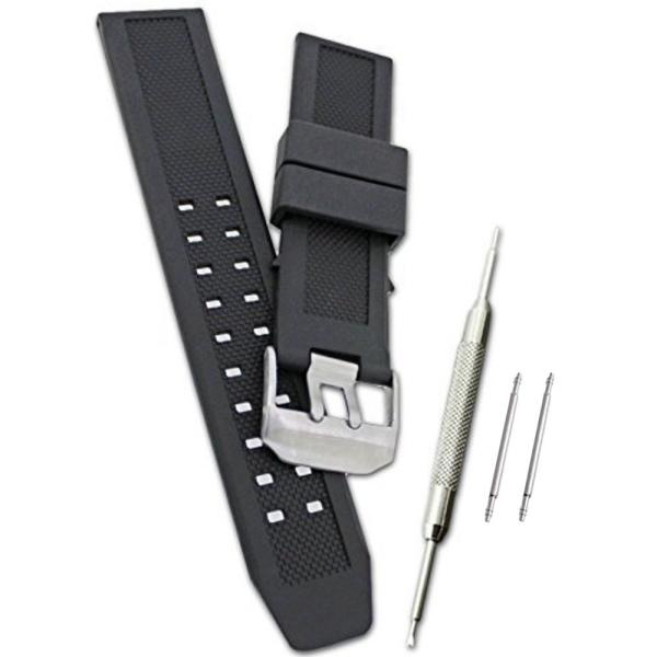 【商品説明】　・11Strapsオリジナル 「バネ棒」と「バネ棒外し」の両方セット！工具が無くても大丈夫！・Luminox ルミノックス ネイビーシールズにベストマッチのラバーベルトです(社外品)・【色】ブラック 黒 【バックル色】シルバー...