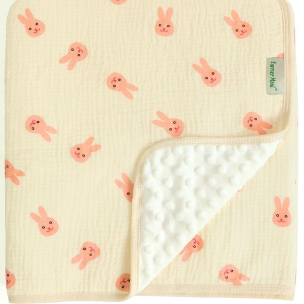 【商品名】　ソフトミンキードット二重織毛布 ベビーブランケット 115X100CM 表側ガーゼ裏面に凸のある毛織物 昼寝 ベビー布団 家?オフィス?アウ 【商品説明】　・??【お手入れ簡単】: お手入れ簡単、洗濯機、乾燥機使用可。・??【プ...