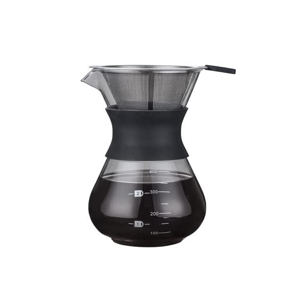 【商品説明】　・【サイズ】このコーヒーポットは容量が400mlという二つの種類があります。容量400mlの方：約6cm*9.5cm*15cm。ご注意：手工で測っておりますので、若干の誤差が生じる場合がございます。何どぞご了承のほど宜しくお願...