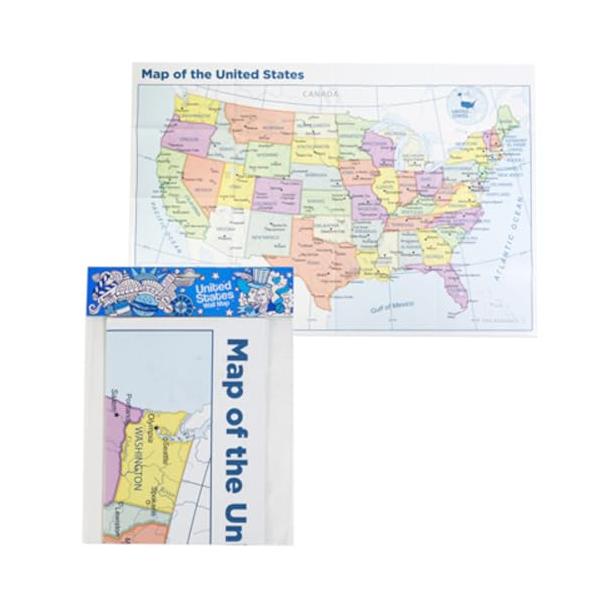【商品説明】　・Includes (1) - 40 x 28インチ アメリカ合衆国地図・タイムゾーンと大陸分水界が記されています。・合衆国50州とプエルトリコ・国のモニュメントと国立公園が記されています。・地図には州都と主要都市が記されてい...