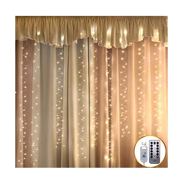【商品説明】　・3M * 3M 300-LEDカーテンライト、5V / 4W、小さいながら明るいが、部屋にロマンチックな雰囲気を演出している。・DIY：それは花輪、木、花、花束との結婚式のように、あなたが望むどんな形にも適合することができる...