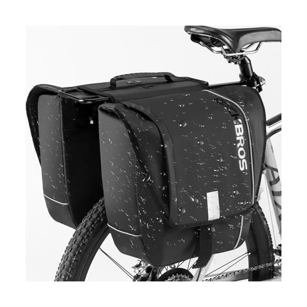 【商品説明】　・【取り付け簡単＆取り外し可能】左右一体型のリアバッグは、付属した固定台座により荷台に簡単に取り付け出来ます。着脱が簡単で、移動時に便利なハンドル付き、キャリアから取り外してハンディバッグとしても可能です。バックルはゴムで包ま...