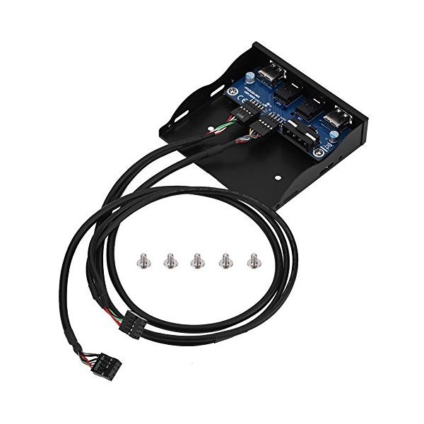 【商品説明】　・【9ピンインターフェイス】このフロントパネルはメインボードまたは9ピンインターフェイスのライザーカードで動作し、HD-AUDIOおよび空のフロッピードライブを備えたメインフレームをサポートしています・【イヤフォンとマイク使用...