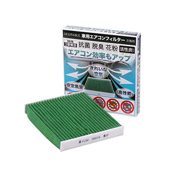 【商品説明】　・特殊3層構造活性炭入りフィルターでウィルスや排ガス、花粉やほこりを除去します。安定風量性能できれいな空気の流れでエアコン効率もアップ！・緑色の層：抗菌、抗カビ、抗ウィルス。中心の活性炭層：脱臭。白色の層：PM２．５の粒子もブ...