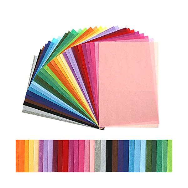 【商品説明】　・ギフトにはカラフルで透け感もあり、ギフトをより魅力的に演出することができます。・サイズ：20x29cm(A4判)・ラッピングペーパー・花紙・緩衝材・インナーラップなどにいろんな使える薄葉紙です。・入数：300枚、30色・折紙...