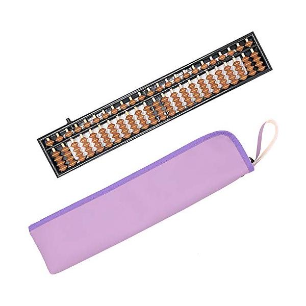 【商品説明】　・そろばんサイズ：縦6.3cm　横34.5cm　厚さ1.7cm ケース素材：表面 PU革　内部 ウール地・オリジナルそろばんケース付きで、持ち運びや保管に便利！ シンプルな飽きのこないデザインです。ループ付きなのでケースを引っ...